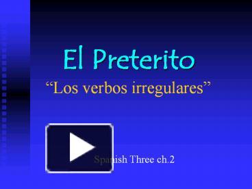 El Preterito presentation | free to download