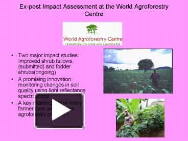 PPT – Expost Impact Assessment at the World Agroforestry Centre PowerPoint presentation | free ...