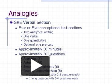 PPT – Analogies PowerPoint presentation | free to view - id: 17142d-ZDc1Z