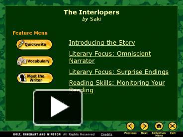 PPT – The Interlopers by Saki PowerPoint presentation | free to view ...