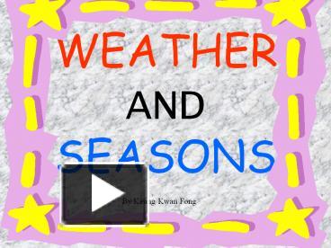 WEATHER AND SEASONS presentation | free to download