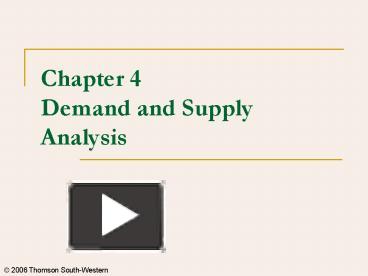 Chapter 4 Demand and Supply Analysis presentation | free to view
