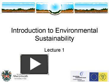 Introduction to Environmental Sustainability presentation | free to view