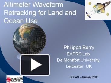 PPT – Altimeter Waveform Retracking for Land and Ocean Use PowerPoint presentation | free to ...