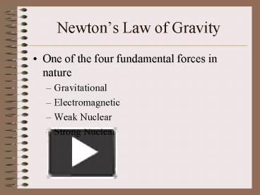 PPT – Newtons Law of Gravity PowerPoint presentation | free to view ...