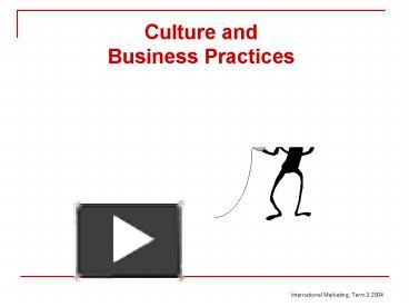 Culture and Business Practices presentation | free to view
