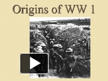 Origins of WW 1 presentation | free to view