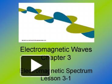 Electromagnetic Waves Chapter 3 presentation | free to view