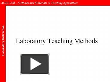 Laboratory Teaching Methods presentation | free to view
