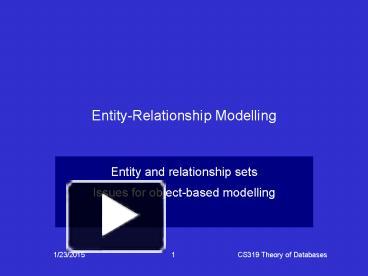 Entity-Relationship Modelling presentation | free to download