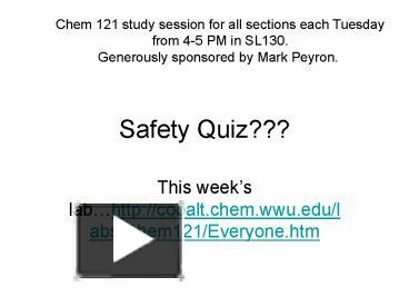 Safety Quiz presentation | free to view