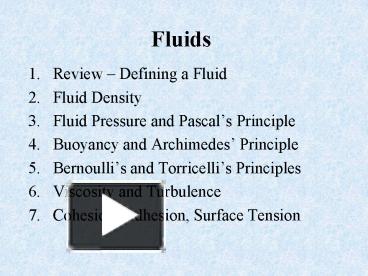 Fluids presentation | free to view