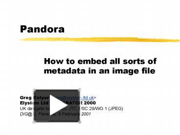 Pandora presentation | free to view