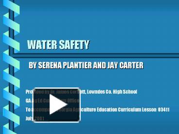 WATER SAFETY presentation | free to view