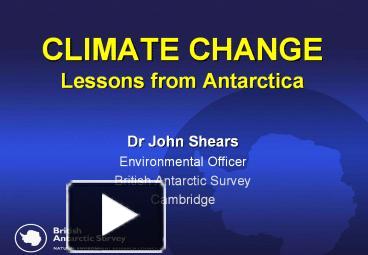 PPT – CLIMATE CHANGE Lessons from Antarctica PowerPoint presentation ...
