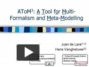 PPT – AToM3: A Tool for Multi-Formalism and Meta-Modelling PowerPoint presentation | free to ...
