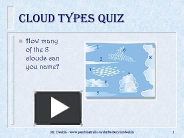 Cloud Types Quiz presentation | free to view