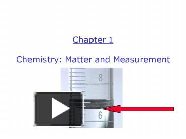 PPT – Chapter 1 Chemistry: Matter and Measurement PowerPoint ...