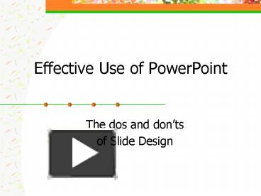 PPT – Effective Use of PowerPoint PowerPoint presentation | free to ...