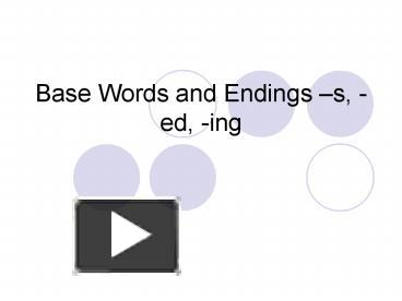 Base Words and Endings presentation | free to view