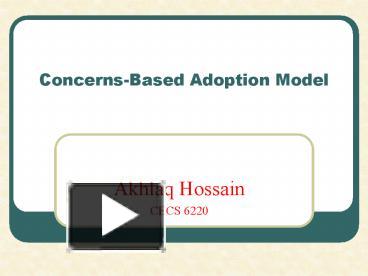 PPT – ConcernsBased Adoption Model PowerPoint presentation | free to view - id: 17eb5a-ZDc1Z