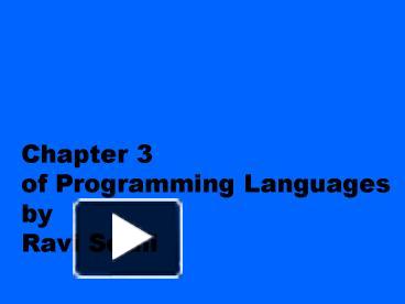 PPT – Chapter 3 of Programming Languages by Ravi Sethi PowerPoint presentation | free to ...