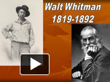 Walt Whitman presentation | free to view