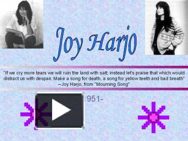 Joy Harjo presentation | free to view