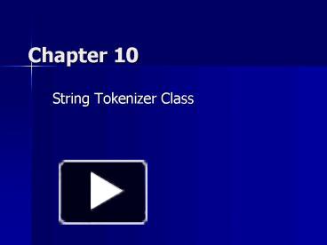 String Tokenizer Class presentation | free to view