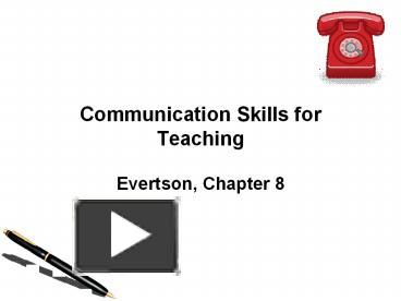 Communication Skills for Teaching presentation | free to view