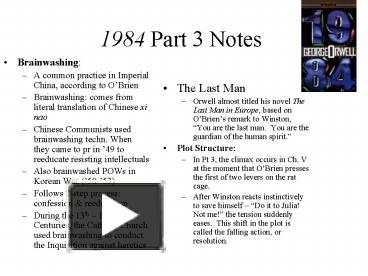 PPT – 1984 Part 3 Notes PowerPoint presentation | free to view - id ...