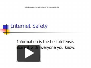 PPT – Internet Safety PowerPoint presentation | free to view - id ...