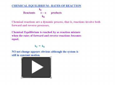 CHEMICAL EQUILIBRIUM - RATES OF REACTION presentation | free to download