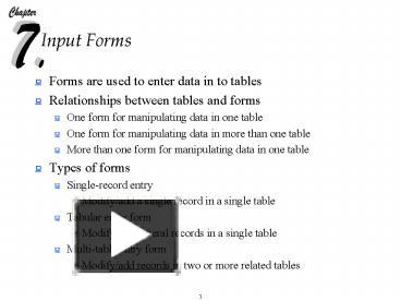 Input Forms presentation | free to view
