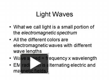PPT – Light Waves PowerPoint presentation | free to view - id: 1850f-MDk2N