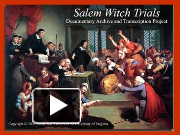 Salem Witch Trials presentation | free to view