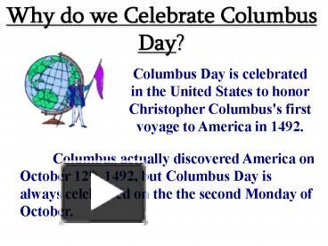 Columbus Day presentation | free to view