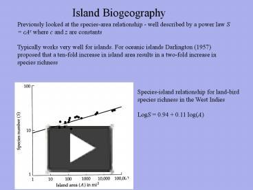PPT – Island Biogeography PowerPoint presentation | free to view - id ...