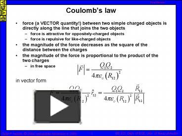 Coulombs law presentation | free to view