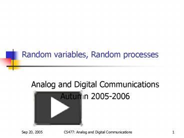 Random variables, Random processes presentation | free to view