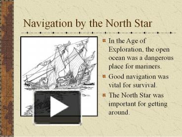 Navigation by the North Star presentation | free to download