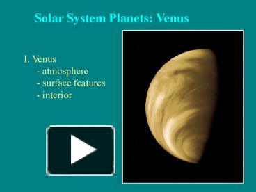 PPT – Solar System Planets: Venus PowerPoint presentation | free to ...