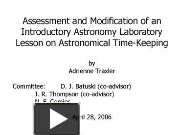 PPT – Assessment and Modification of an Introductory Astronomy ...