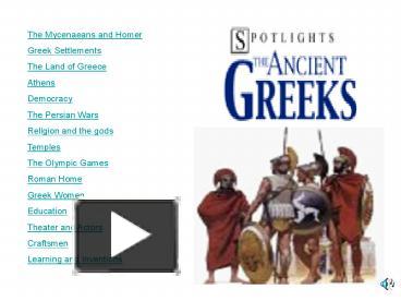 The Mycenaeans and Homer presentation | free to view