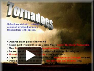 Tornadoes presentation | free to view