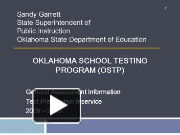 Oklahoma School Testing Program OSTP presentation | free to view