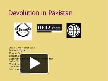 PPT – Devolution in Pakistan PowerPoint presentation | free to download - id: 1a077b-NTVjY