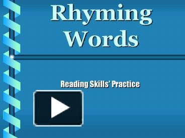 Rhyming Words presentation | free to view