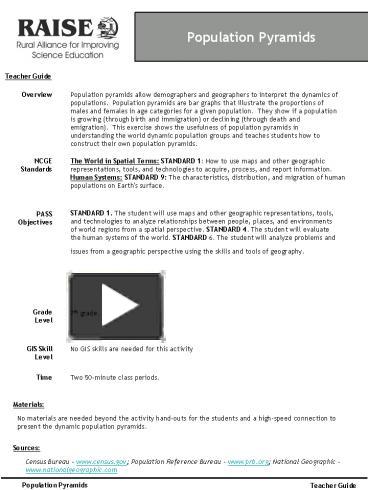 Population Pyramids presentation | free to view