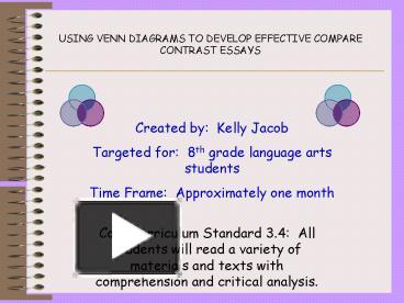 USING VENN DIAGRAMS TO DEVELOP EFFECTIVE COMPARE CONTRAST ESSAYS ...